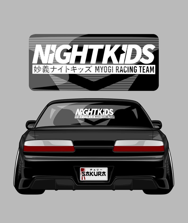 Initial-d Nightkids XL Rear Window, Lower Banner, Small Sticker ...
