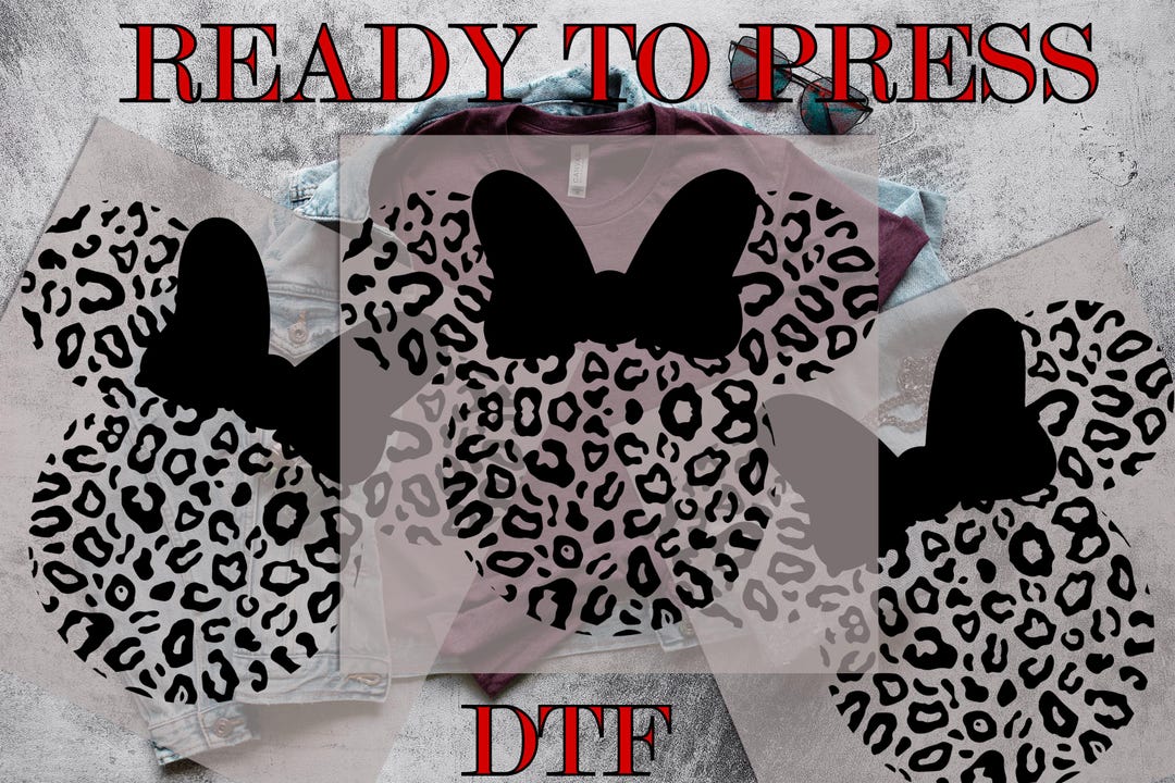 Disney Minnie Mouse Leopard Head DTF Transfer, Disney Leopard Minnie ...