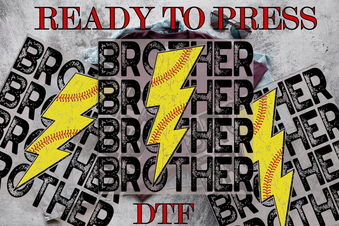 Softball Brother DTF Transfer, T-ball Distressed DTF Transfer, Softball ...