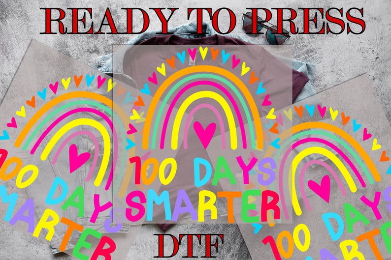 100th Day of School Teacher Rainbow DTF, 100 Days Teacher DTF, 100th ...
