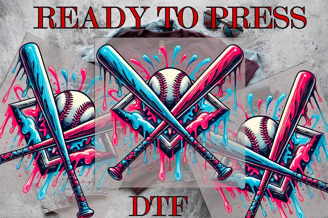 Baseball Home Plate Ice Cream DTF Transfer, Baseball Drip Ice Cream DTF ...