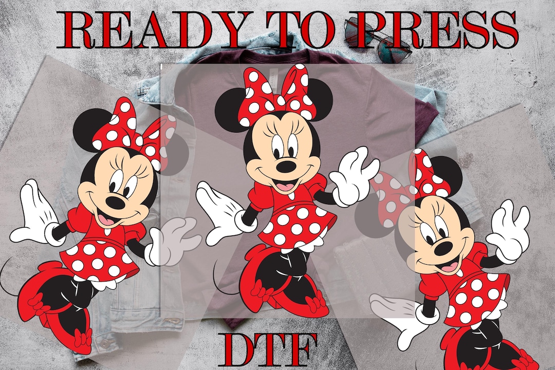 Minnie Mouse DTF Transfer, Minnie Mouse Disney DTF, Minnie Mouse Red ...