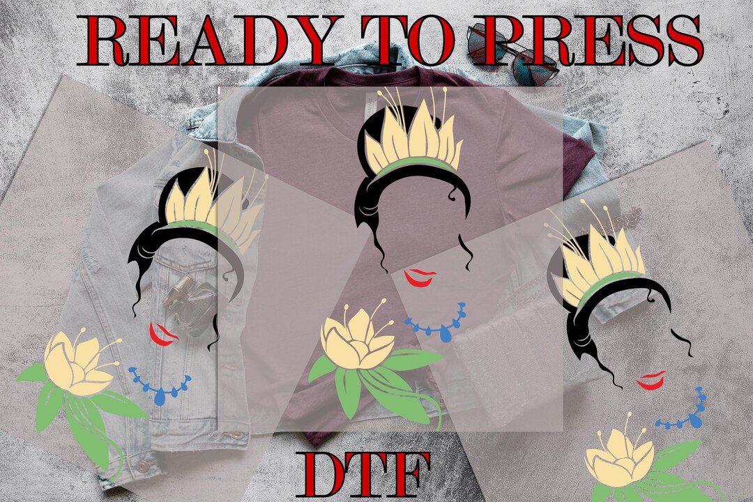 Disney Princess Tiana DTF Transfer, Disney Princess DTF, Disney Princess Tiana Silhouette ...