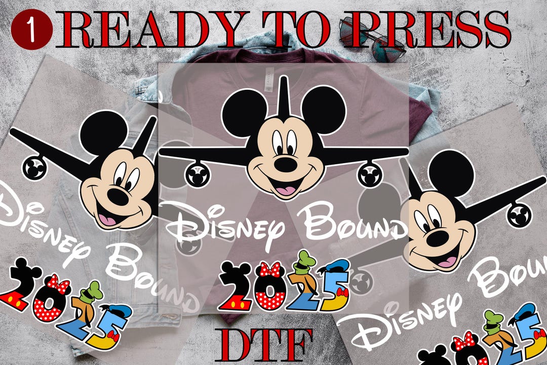 Disney Bound 2025 DTF Transfer, Disney Mickey Minnie Bound 2025 DTF, Disney Airplane Plane 2025 ...