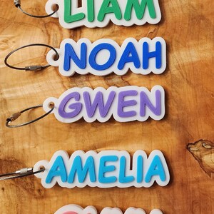 Personalized Backpack Name Keychain, Custom Bag Tag, Kids Name Tag ...