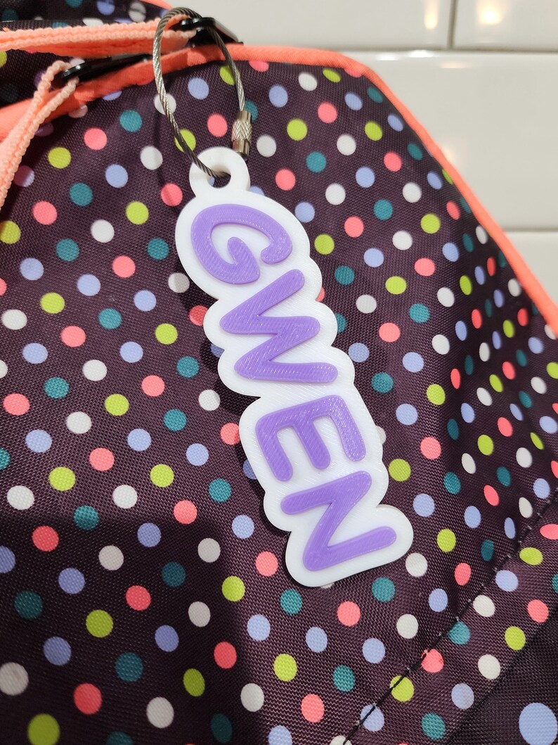 Personalized Backpack Name Keychain, Custom Bag Tag, Kids Name Tag ...