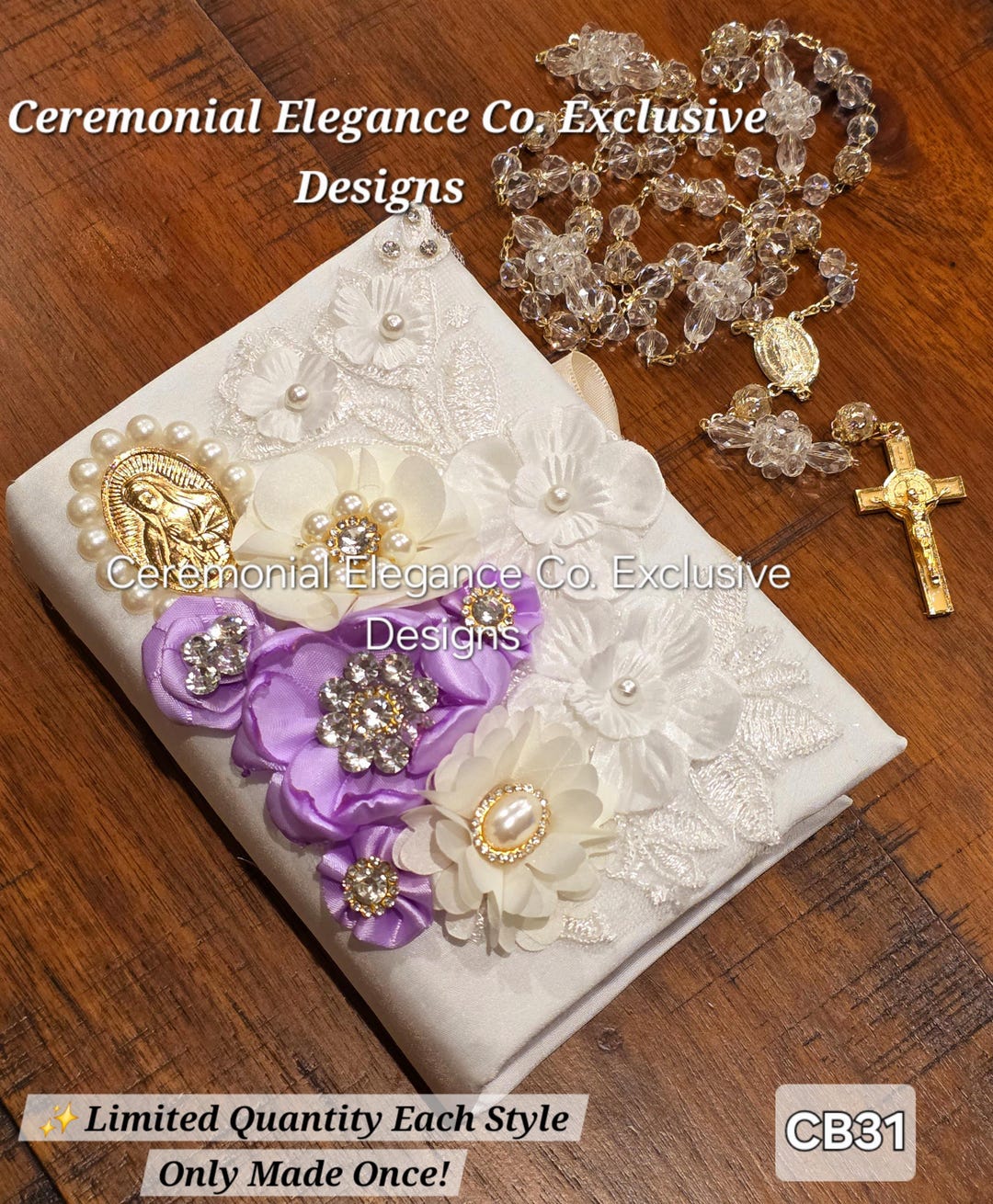 NEW Quinceañera Bible Lilac Lavender Purple, Wedding Bible & Rosary ...