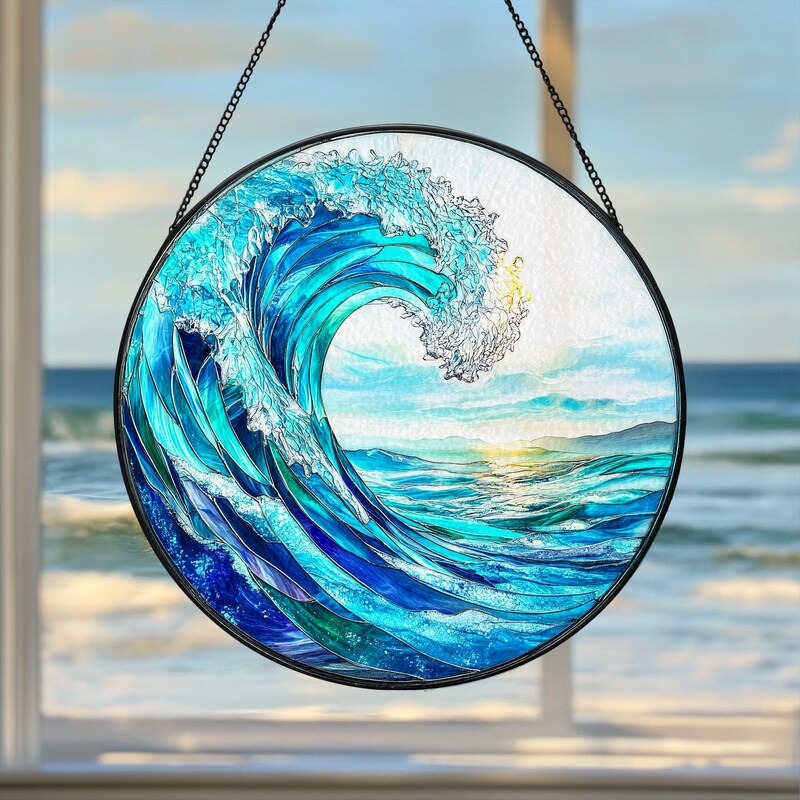 Ocean Wave Glass Art - Etsy