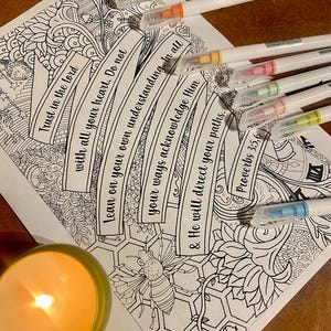 Adult Colouring Page - Instant Download - Trust in the Lord - Etsy