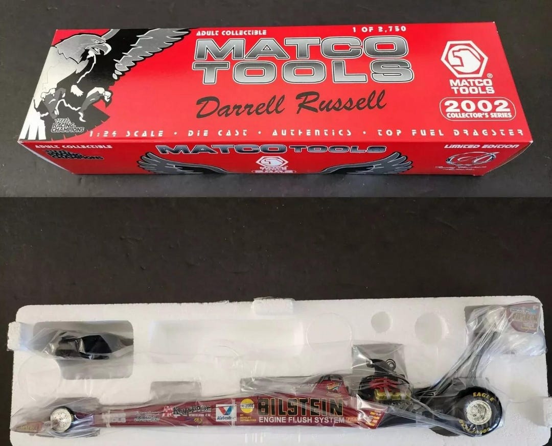 Racing Champions Darrell Russell Bilstein Matco Tools 2002 Dragster 1/ ...