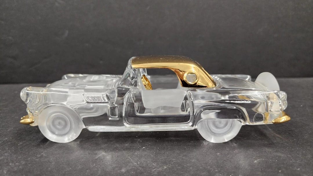 Franklin Mint 1956 Ford Thunderbird Glass Crystal Car W/ 24k Gold ...