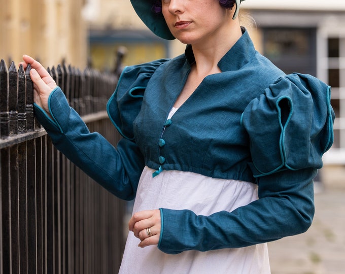 Regency Costume, Linen Jacket, ELIZABETH Spencer, - Etsy