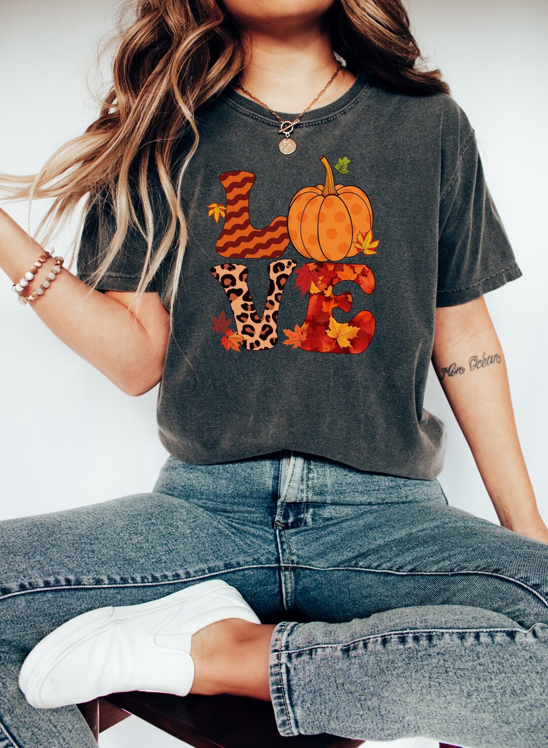 Love Fall Shirt, Love Print Fall Shirt, Thanksgiving Sweatshirt, Hello ...