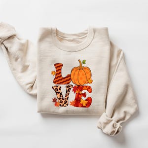 Love Fall Shirt, Love Print Fall Shirt, Thanksgiving Sweatshirt, Hello ...