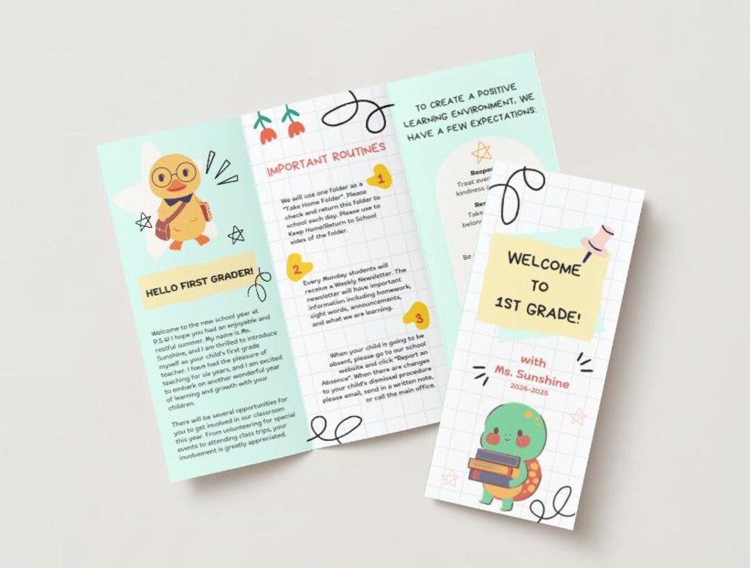 Editable Welcome Back to School Pamphlet, First Day of School Parent ...