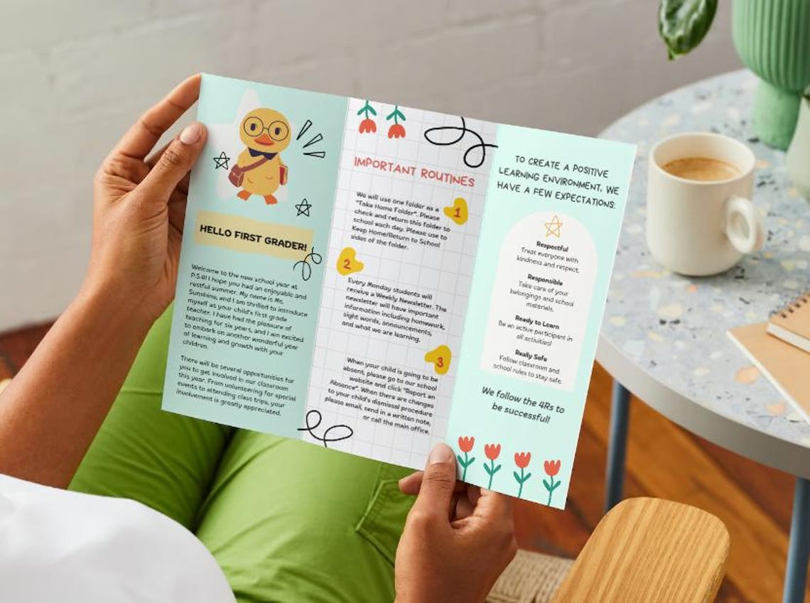 Editable Welcome Back to School Pamphlet, First Day of School Parent ...