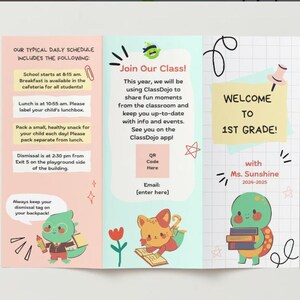 Editable Welcome Back to School Pamphlet, First Day of School Parent ...