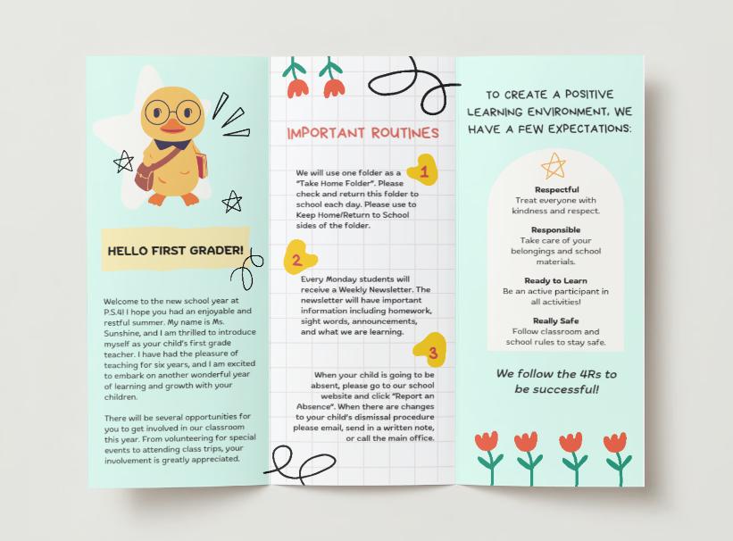 Editable Welcome Back to School Pamphlet, First Day of School Parent ...