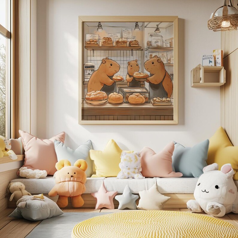 30 Capybara Art Printable Posters, Cute Kawaii Art, Giant Cavy Rodent ...