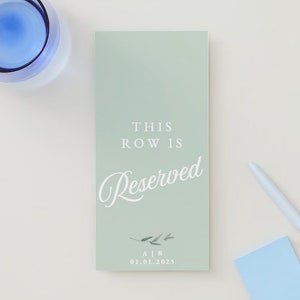 Sage Green Wedding Reserved Row Sign Template - Etsy