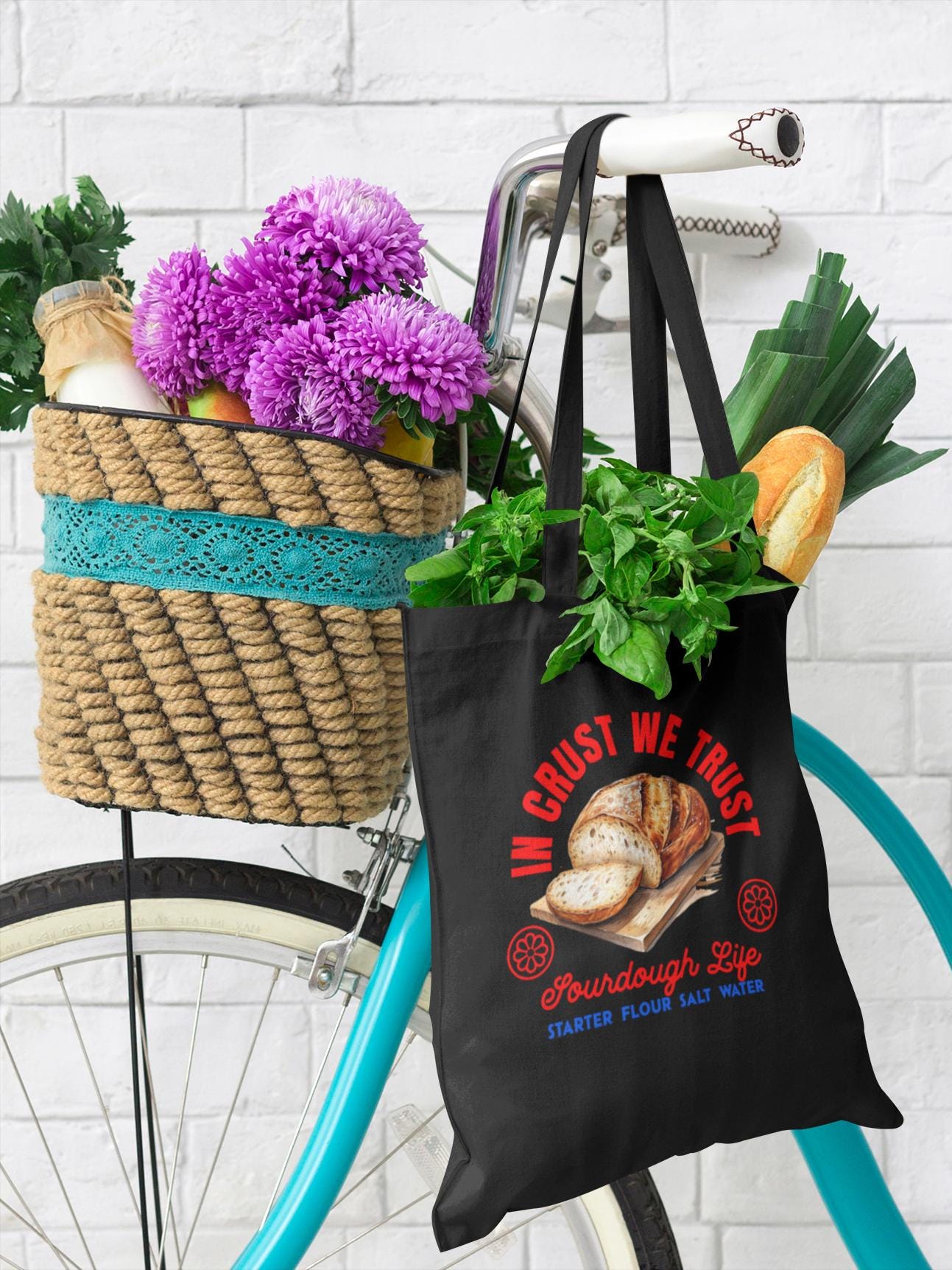 Sourdough Tote Bag / in Crust We Trust / Starter Flour Salt Water / Fun ...