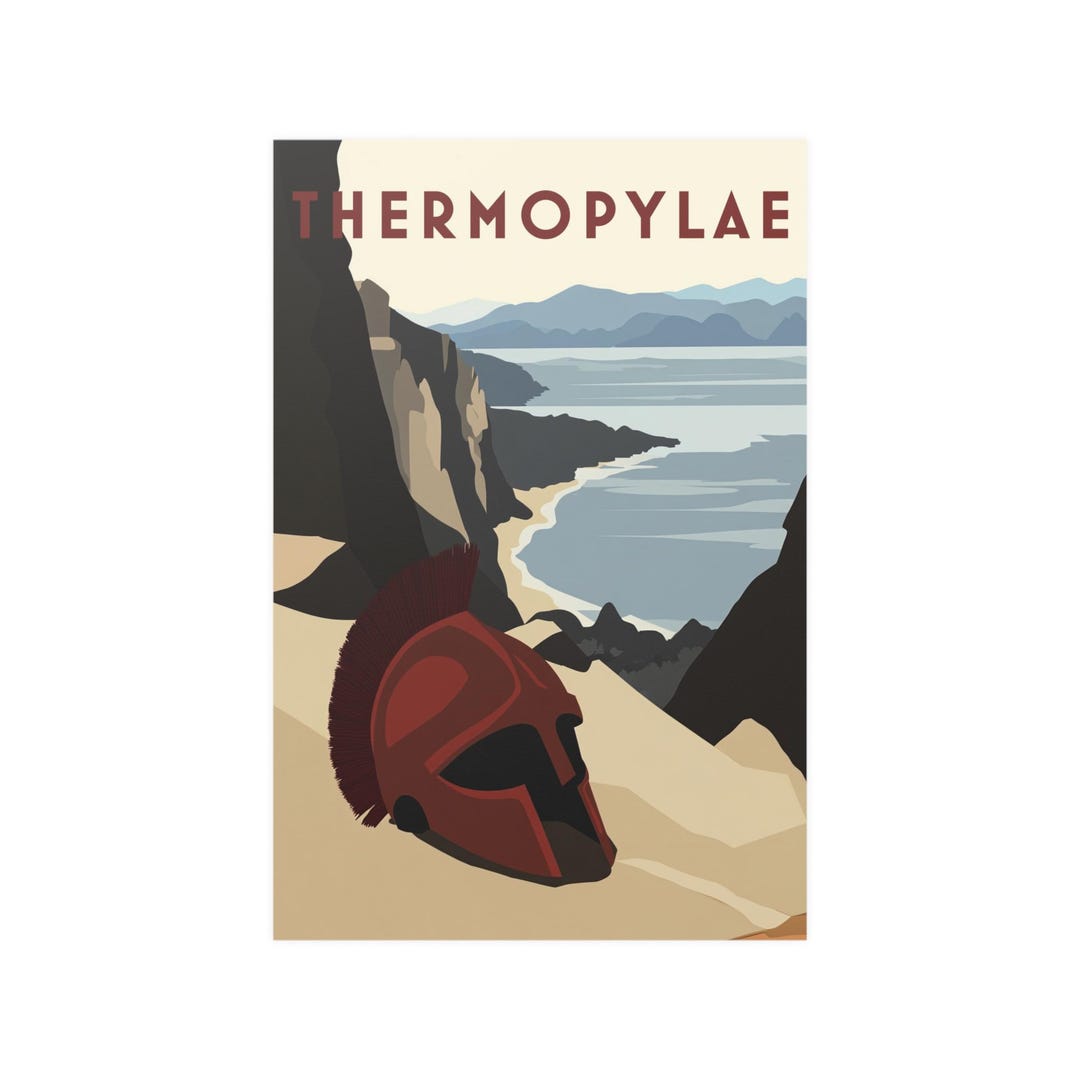 Battle of Thermopylae Mid-century Modern Sparta Poster, Ancient Greece ...