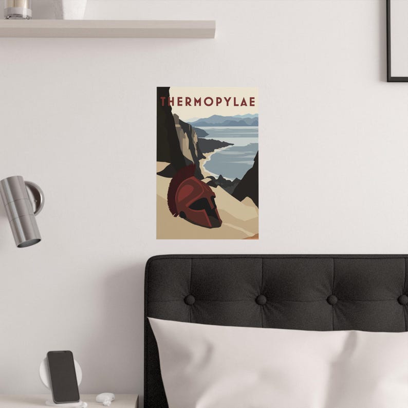 Battle of Thermopylae Mid-century Modern Sparta Poster, Ancient Greece ...