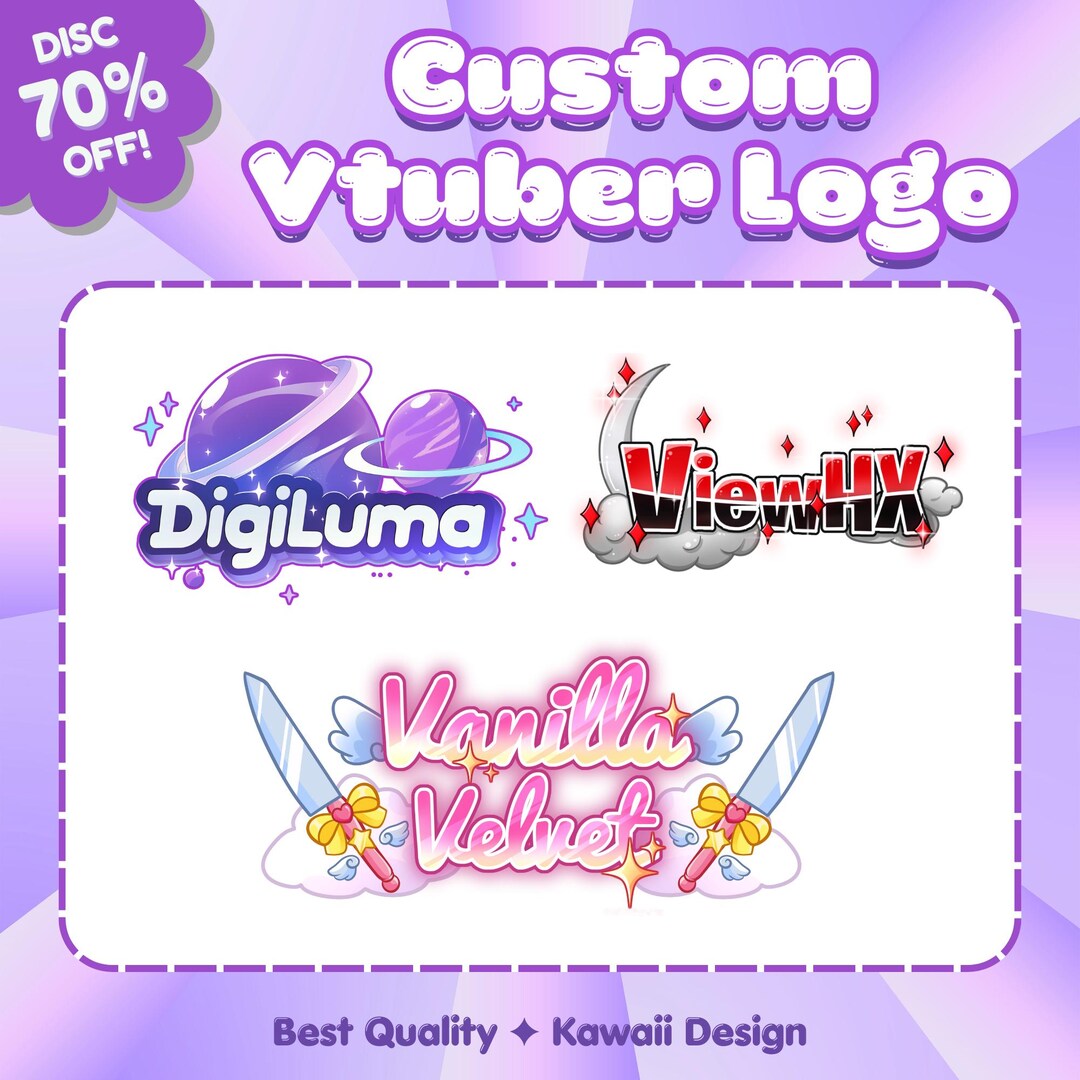 Custom Cute Vtuber Logo Text or Animated, Custom Vtuber Logo, Vtuber ...