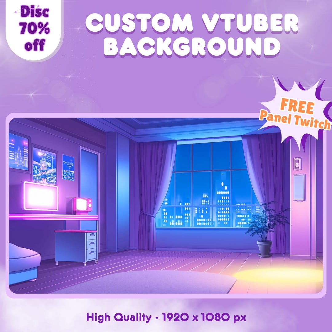 Custom Vtuber Background, Stream Layout, Twitch Overlay, Streamer Room ...