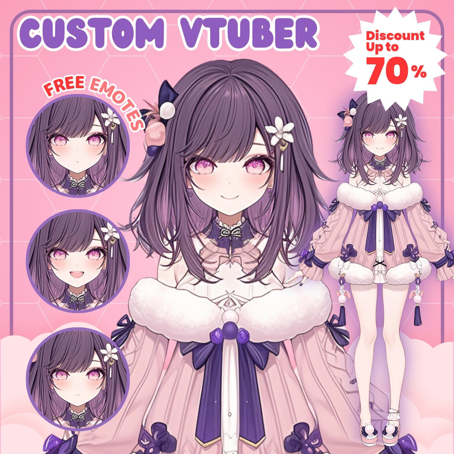 Vtuber Live2d Model Custom Vtuber Vtuber Rigging Vtuber Model Vtuber Design Live2d Commission ...