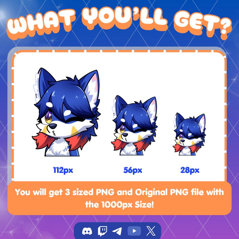 Custom Furry Telegram Sticker, Furry Emote, Discord Emoji, YCH Emote - Etsy