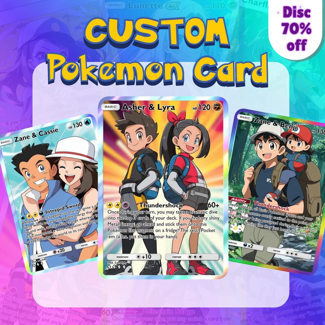 Custom Pokémon Trainer Portrait, Personalized Digital Art, Pokémon ...