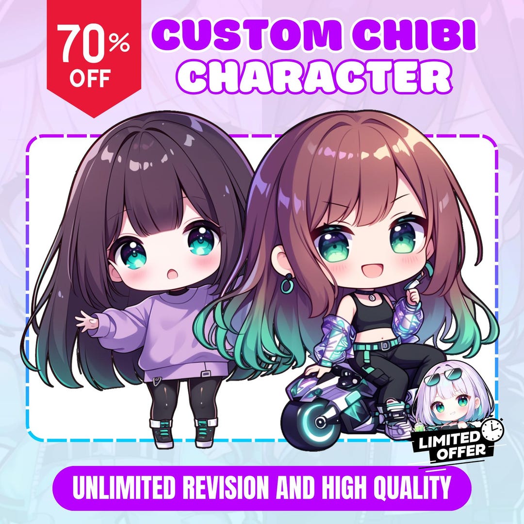Cute Chibi Custom Chibi Commission Custom Chibi Anime Chibi Character ...