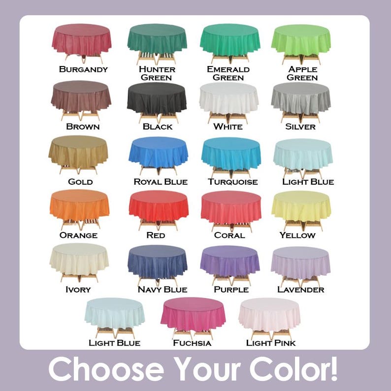 Craft and Party, 12 PACK 84" Heavy Duty Plastic Table Cover, Premium ...