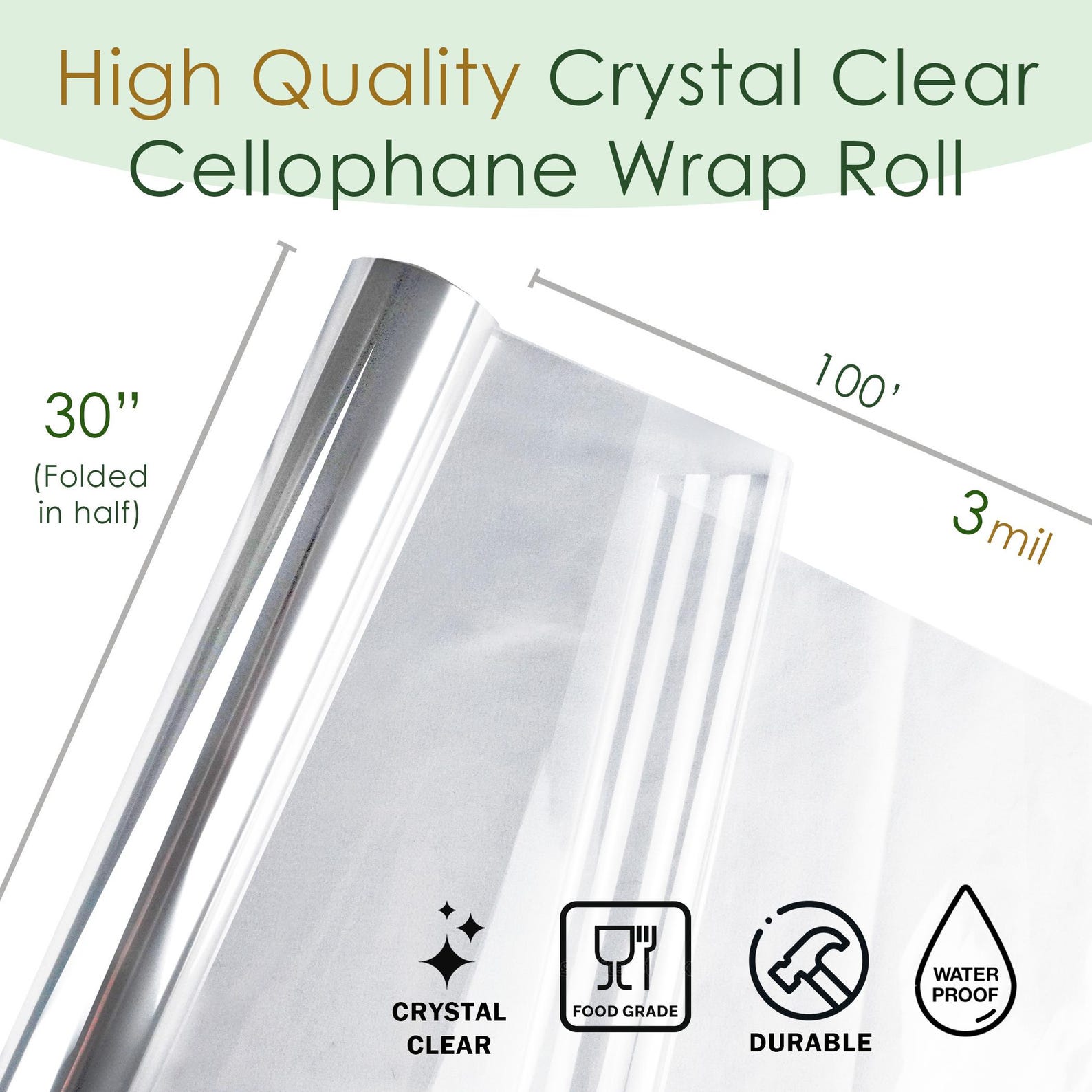 Craft and Party Clear Cellophane Wrap Roll, Gift Wrap Roll - Etsy