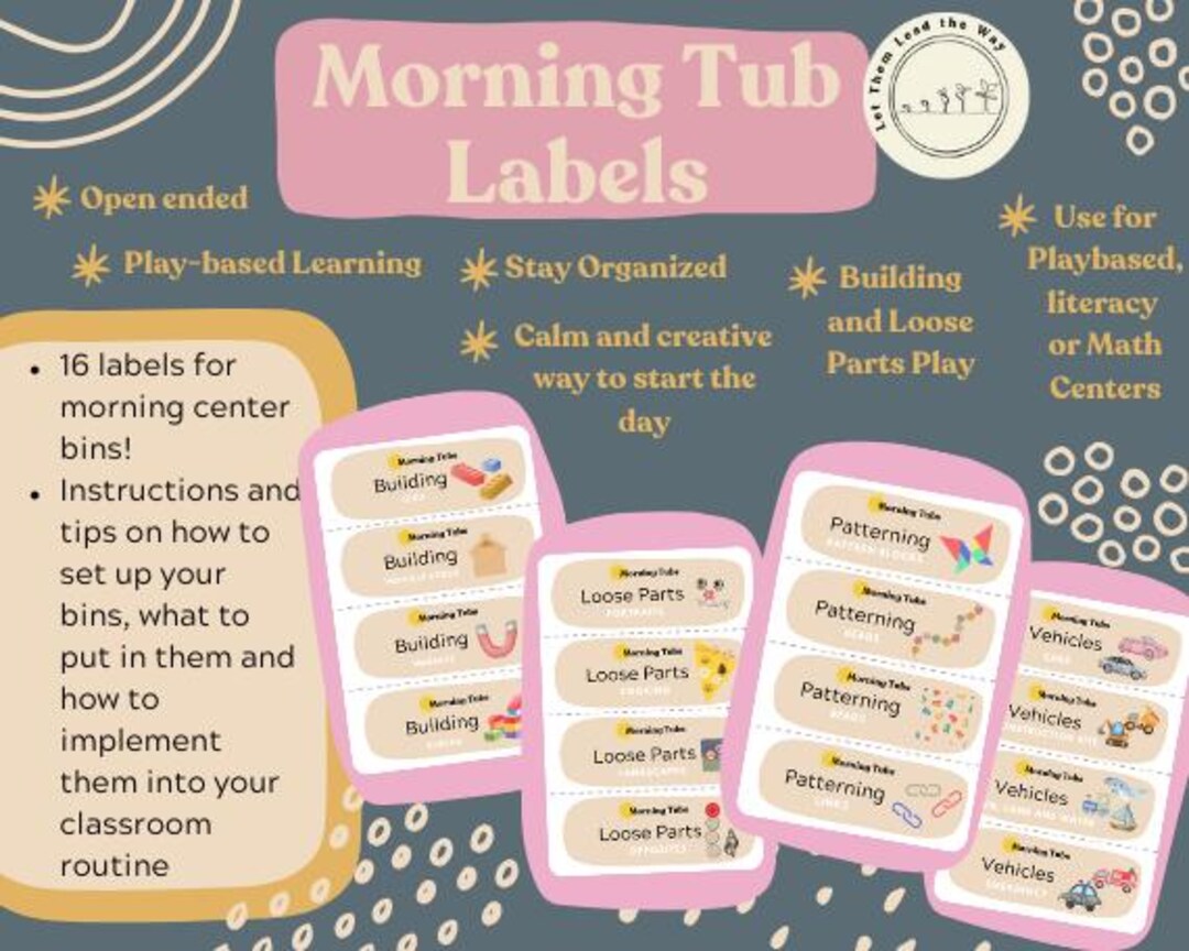 Classroom Morning Centers Bin Labels: Building and Loose Parts - Etsy