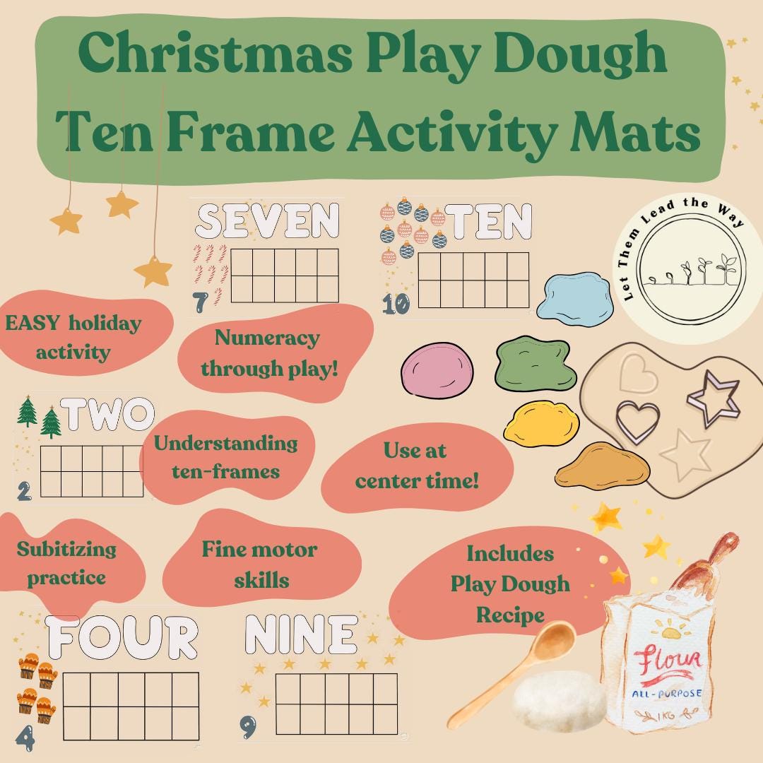 Holiday Play Dough Ten Frames - Etsy