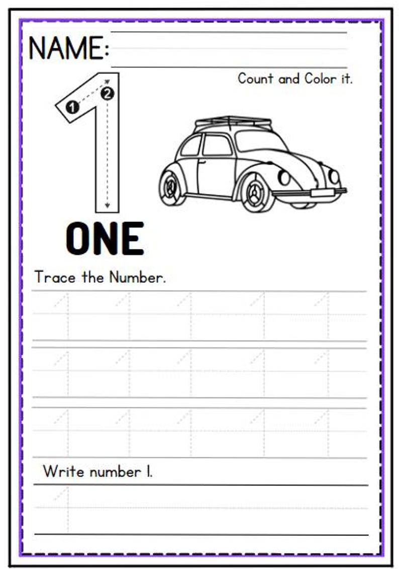 Number Tracing & Coloring Book - Etsy Canada