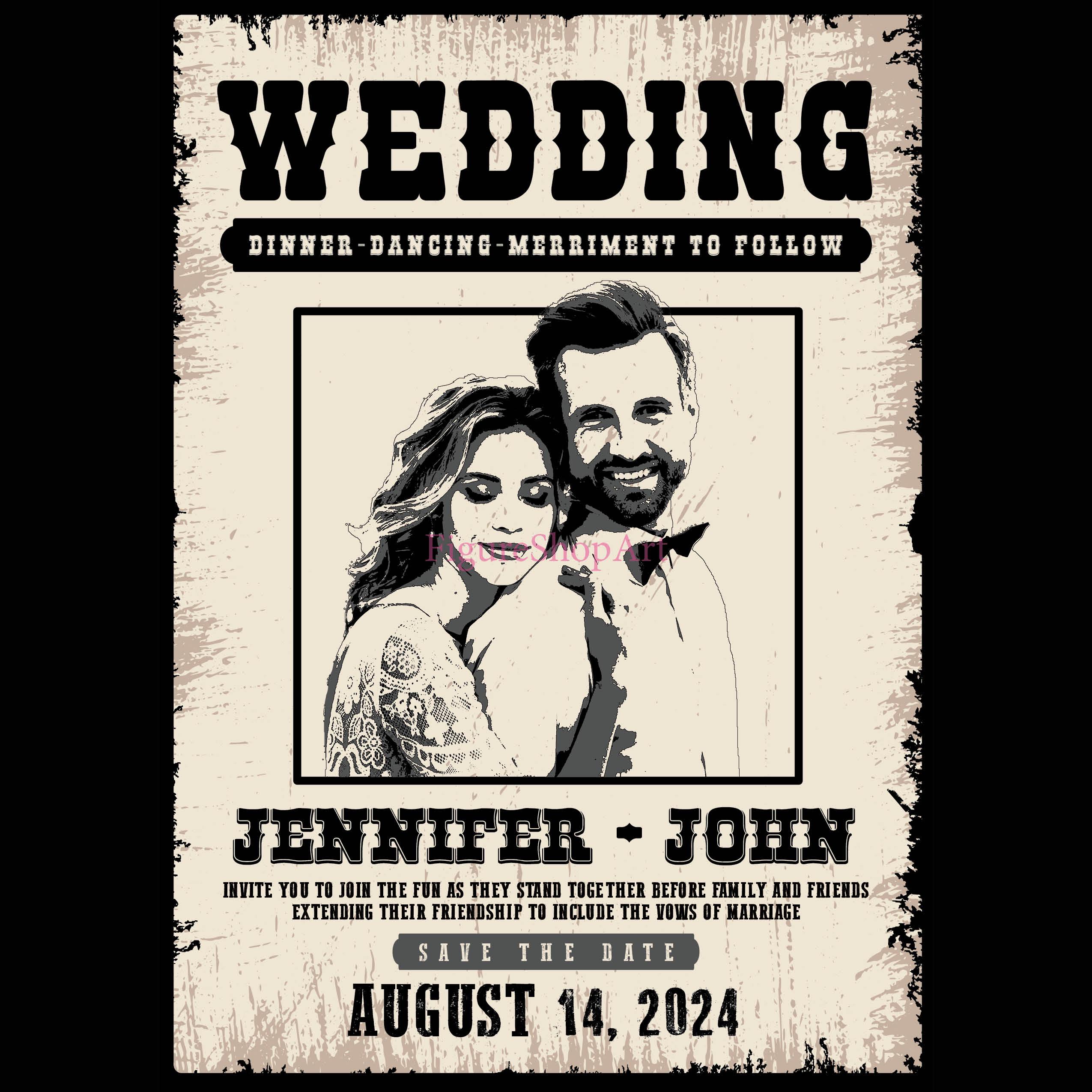 Custom Wedding Newspaper Poster, Personalized Newspaper Wedding Program ...