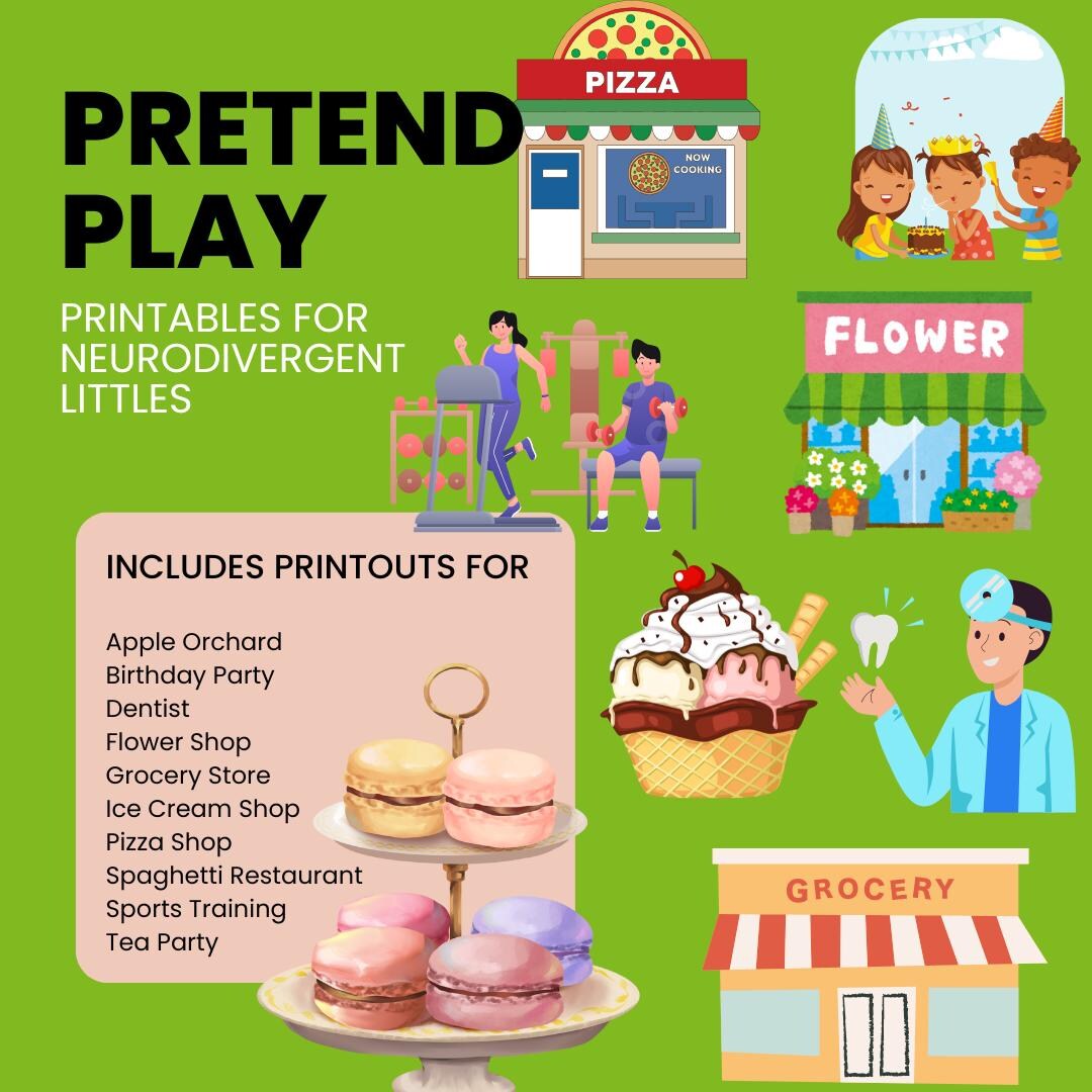 Pretend Play Printables Bundle Neurodivergent-friendly Kids Activities ...