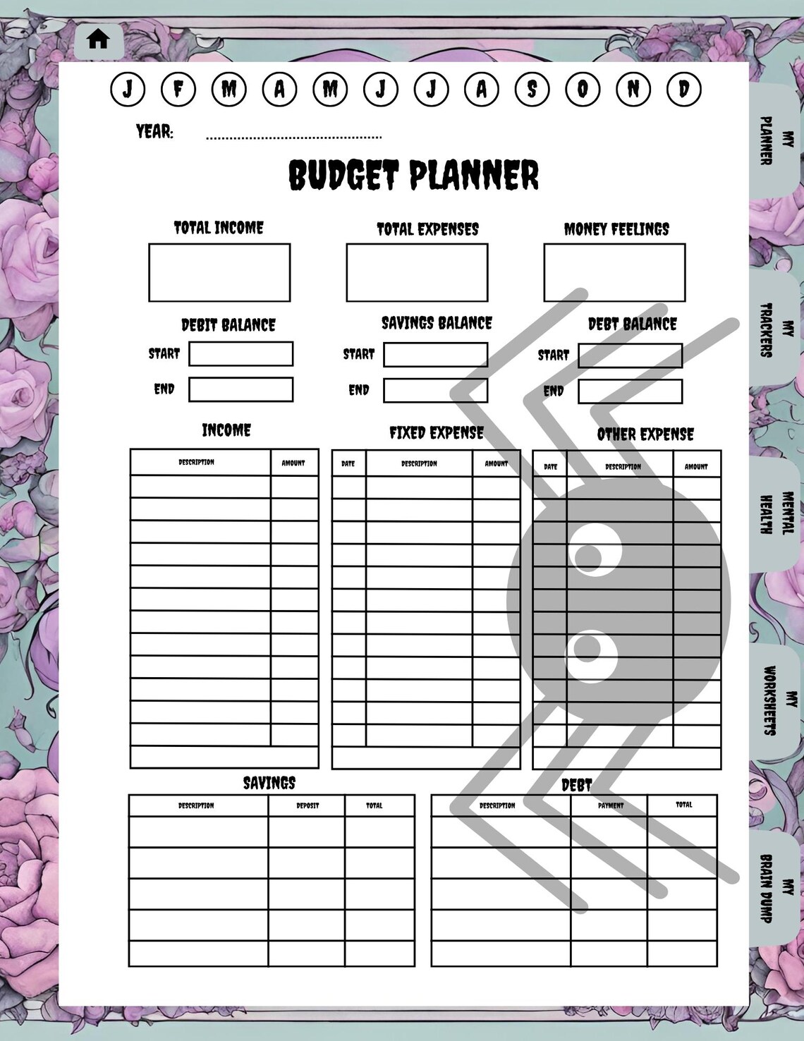 Pastel Goth-themed ADHD Planner + Self-care Add-on Bundle: 97-page ...