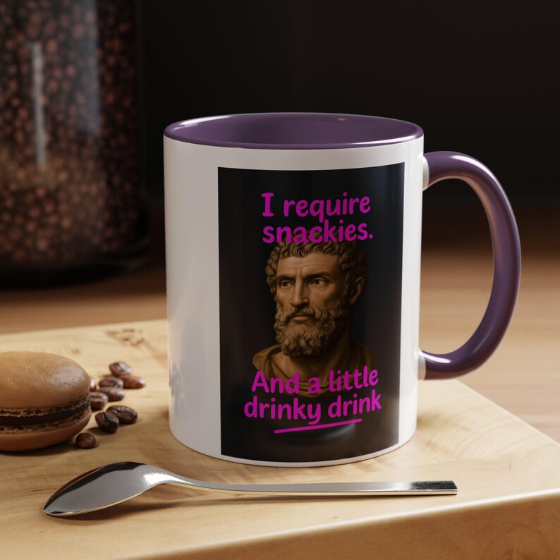 Roman Bust Mug, Funny Snackies Drinky Drink Coffee Cup, Black Ceramic ...