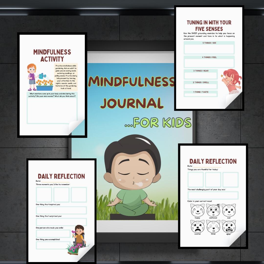 Mindfulness Journal for Kids | Printable Daily Reflection Journal ...