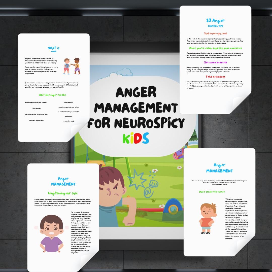 Anger Management Workbook for Kids | Printable Emotional Regulation ...