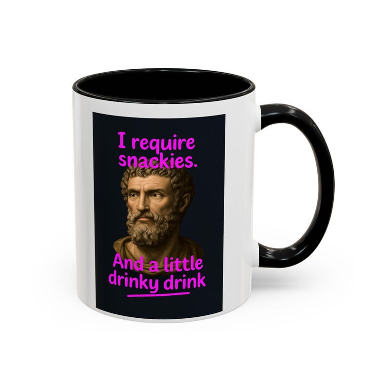 Roman Bust Mug, Funny Snackies Drinky Drink Coffee Cup, Black Ceramic ...