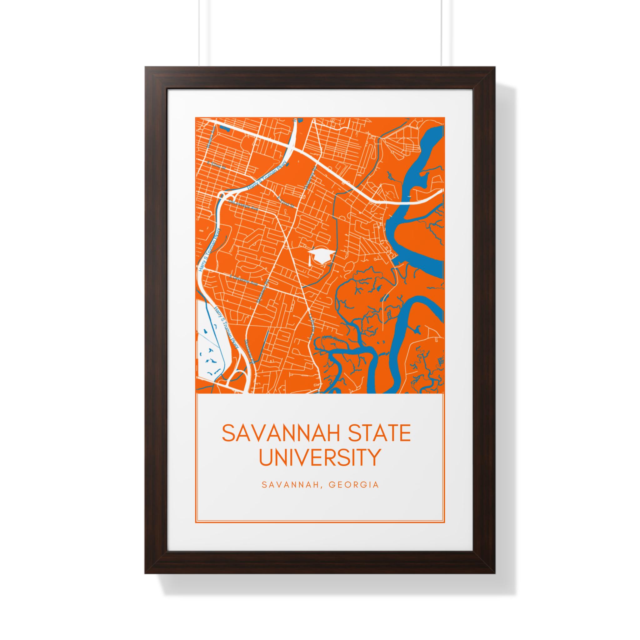 Savannah State University Campus Map Poster, Gift for Alumni - Etsy