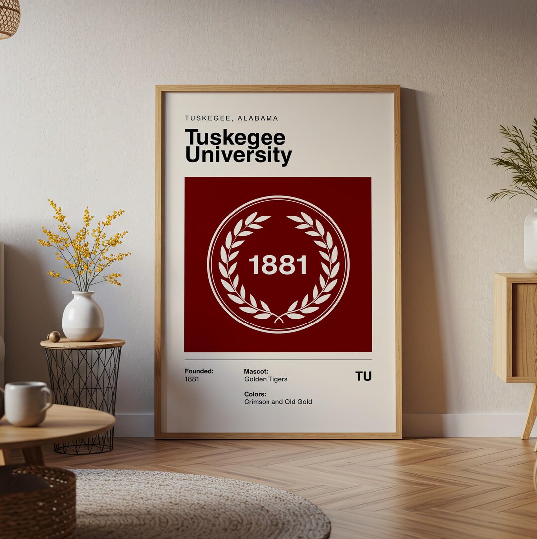 Tuskegee University Vintage HBCU Poster Wall Art Print Canvas Gift for ...