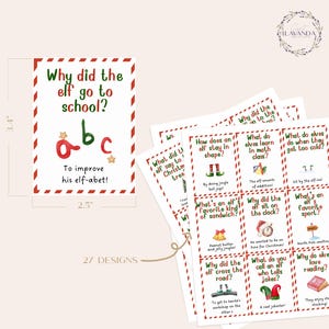 Elf Printable Daily Jokes Cards for Kids Welcome Elf Funny Message Tag ...