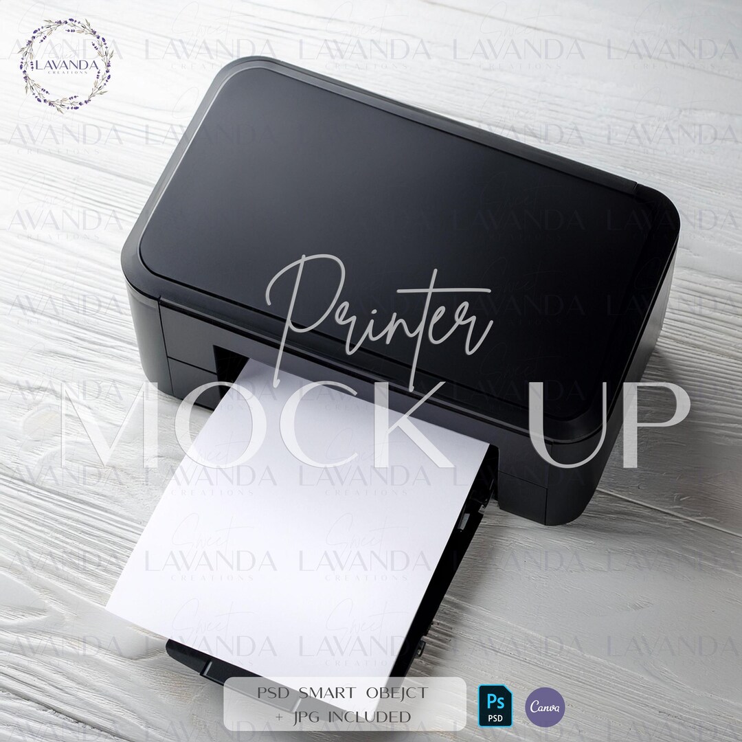 Digital Download Black Printer Mock up Desk Printer Printing Blank ...