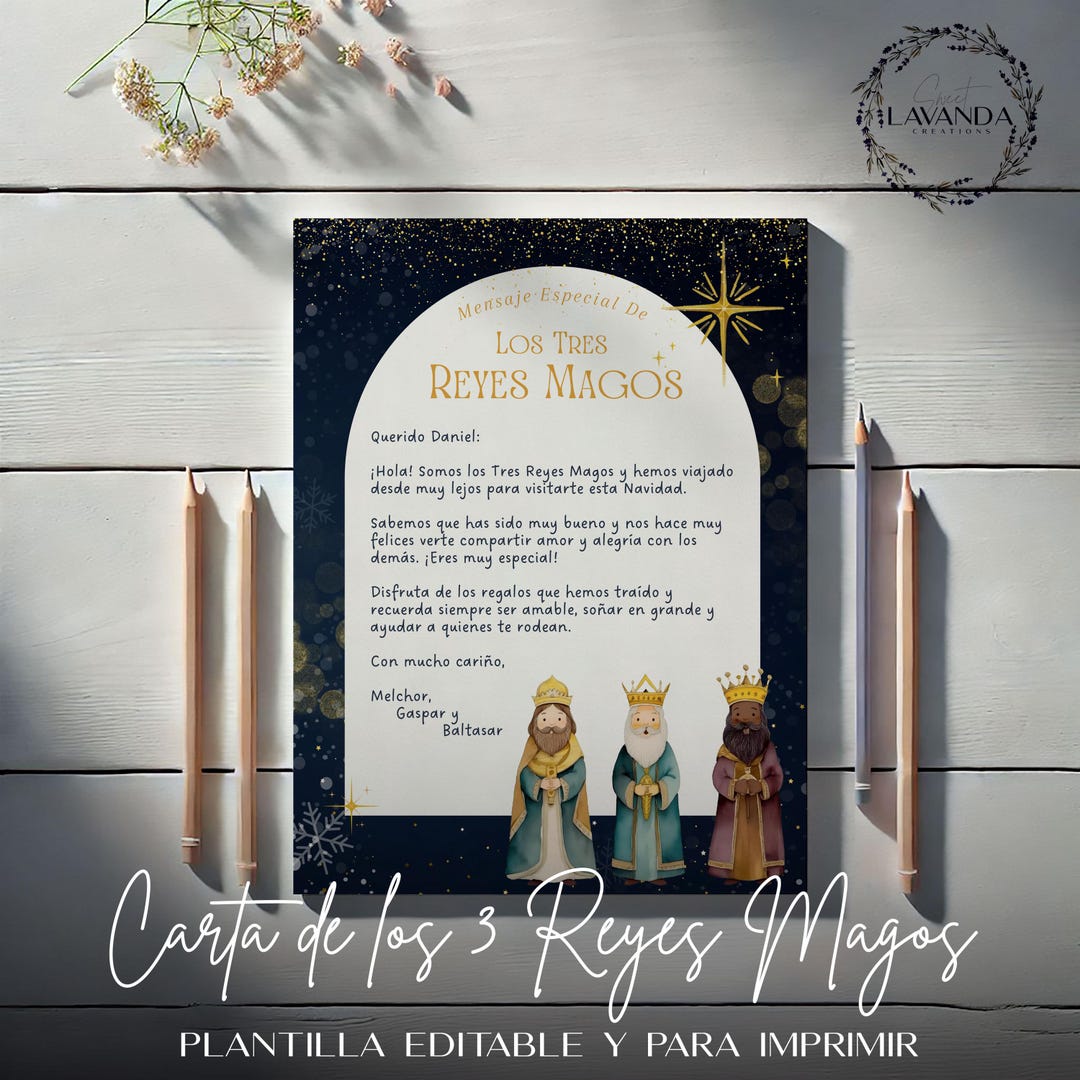 Plantilla Carta Oficial De Los Tres Reyes Magos Para Niños Editable ...